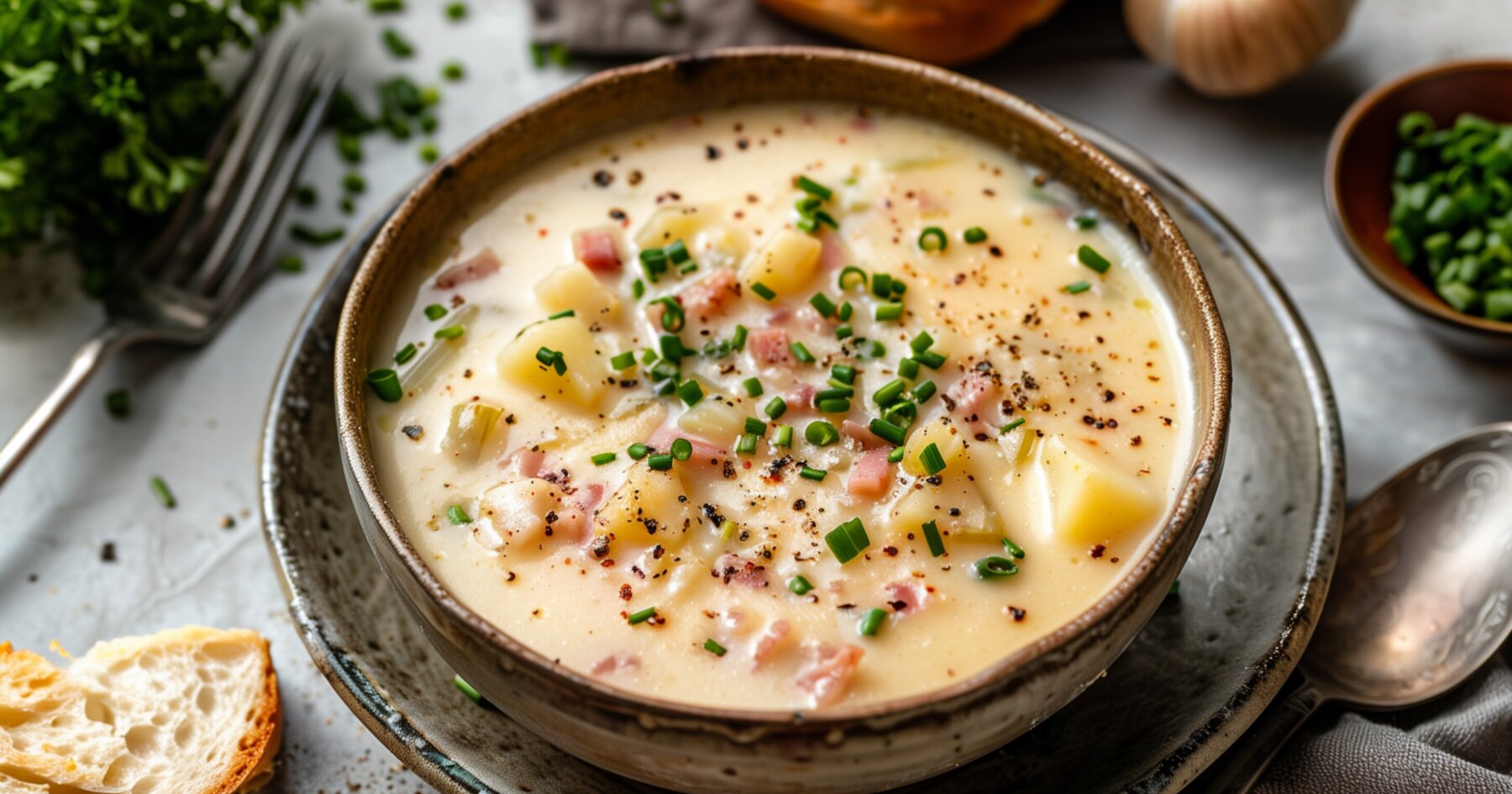 Slowcooker Kaas-aardappelsoep met Ham recept | eetse